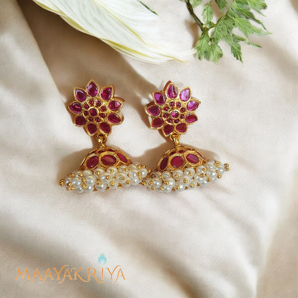 Belli Moda Pranika Kempu Pearl Jhumka – Maayakriya